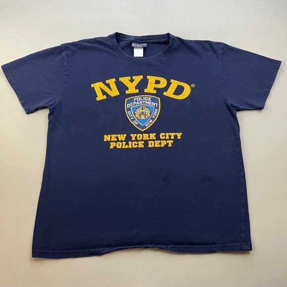 Nypd | Shirts | Vintage Nypd Tshirt Adult Medium Navy Blue New York ...